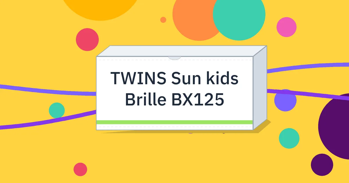 Symbolbild: Packung mit der Aufschrift TWINS Sun kids Brille BX125 (PZN 13344770) – Verfügbarkeit und Bezug in Apotheken in Frankfurt am Main