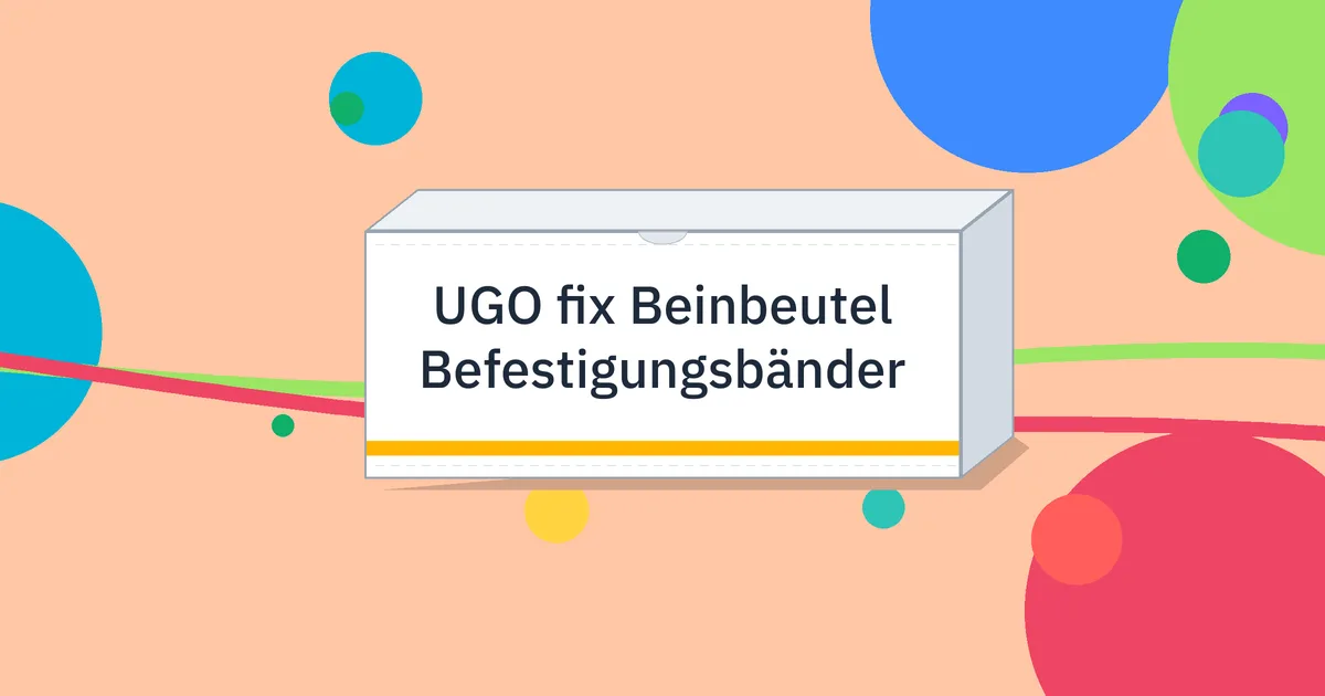 Symbolbild: Packung mit der Aufschrift UGO fix Beinbeutel Befestigungsbänder (PZN 14401487) – Verfügbarkeit und Bezug in Apotheken in Frankfurt am Main