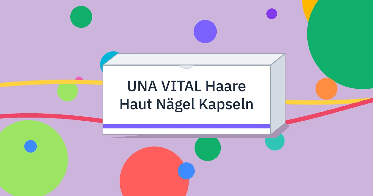Symbolbild: Packung mit der Aufschrift UNA VITAL Haare Haut Nägel Kapseln (PZN 14165667) – Verfügbarkeit und Bezug in Apotheken in Frankfurt am Main