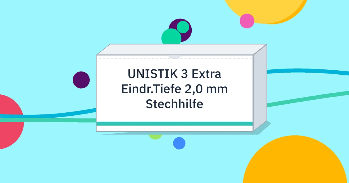 Symbolbild: Packung mit der Aufschrift UNISTIK 3 Extra Eindr.Tiefe 2,0 mm Stechhilfe (PZN 14325289) – Verfügbarkeit und Bezug in Apotheken in Frankfurt am Main