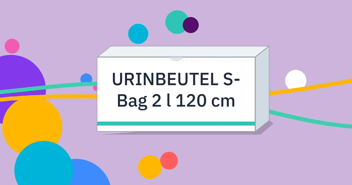Symbolbild: Packung mit der Aufschrift URINBEUTEL S-Bag 2 l 120 cm (PZN 00123725) – Verfügbarkeit und Bezug in Apotheken in Frankfurt am Main