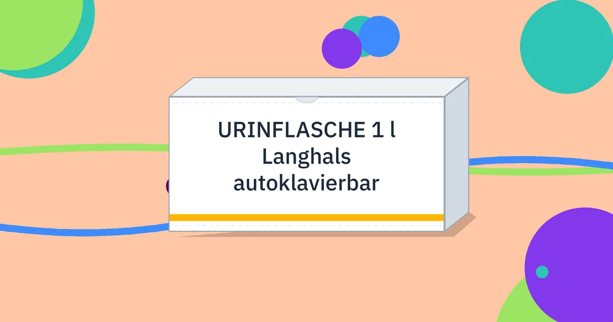Symbolbild: Packung mit der Aufschrift URINFLASCHE 1 l Langhals autoklavierbar (PZN 04929968) – Verfügbarkeit und Bezug in Apotheken in Frankfurt am Main
