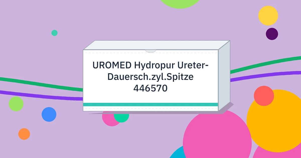 Symbolbild: Packung mit der Aufschrift UROMED Hydropur Ureter-Dauersch.zyl.Spitze 446570 (PZN 11371573) – Verfügbarkeit und Bezug in Apotheken in Frankfurt am Main