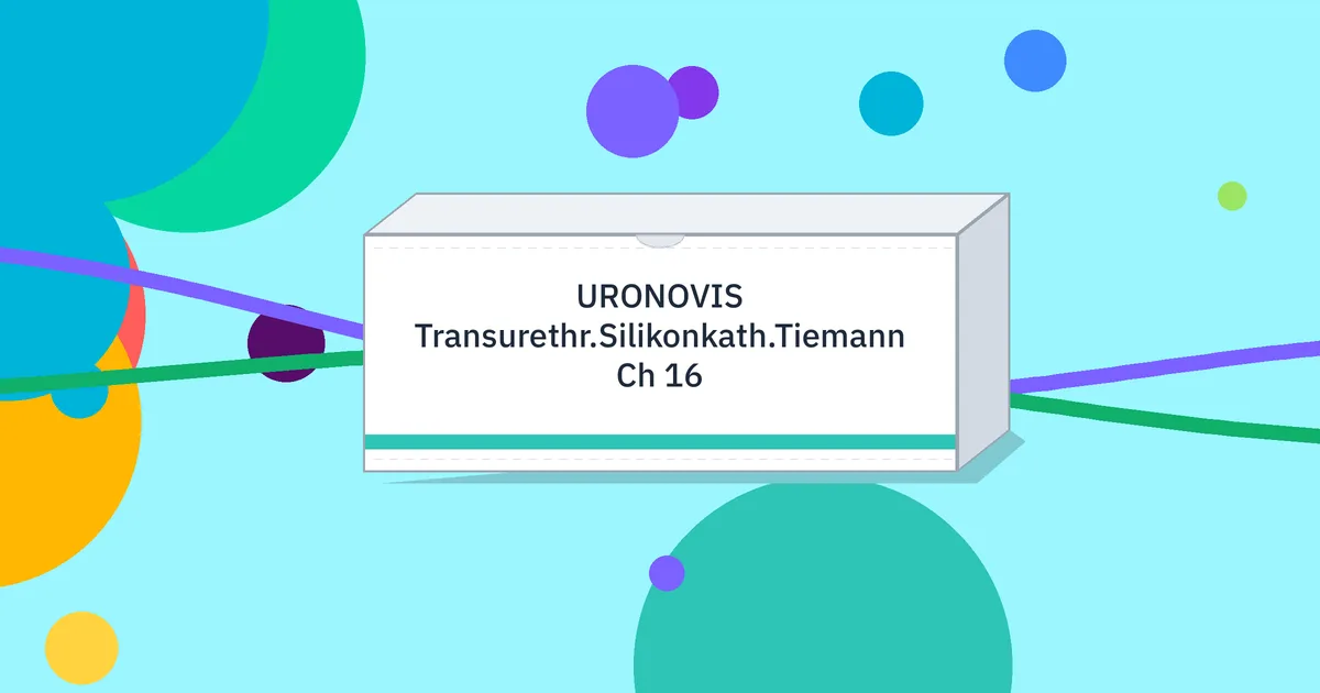 Symbolbild: Packung mit der Aufschrift URONOVIS Transurethr.Silikonkath.Tiemann Ch 16 (PZN 00795850) – Verfügbarkeit und Bezug in Apotheken in Frankfurt am Main