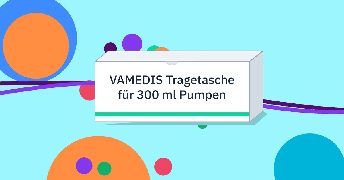 Symbolbild: Packung mit der Aufschrift VAMEDIS Tragetasche für 300 ml Pumpen (PZN 11298066) – Verfügbarkeit und Bezug in Apotheken in Frankfurt am Main