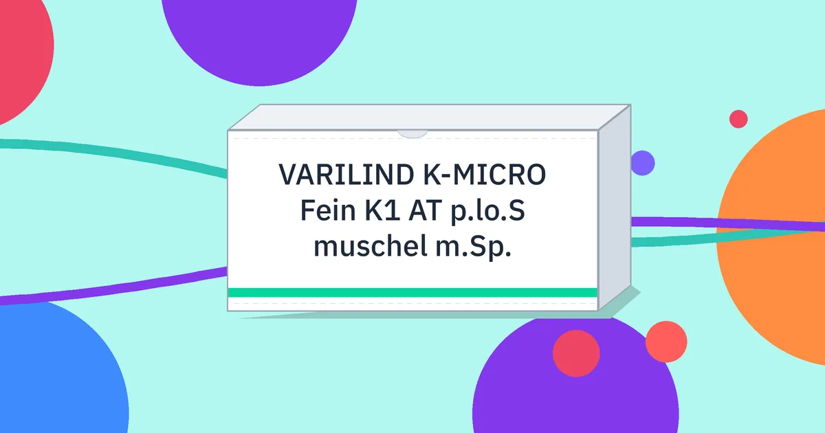 Symbolbild: Packung mit der Aufschrift VARILIND K-MICRO Fein K1 AT p.lo.S muschel m.Sp. (PZN 20552871) – Verfügbarkeit und Bezug in Apotheken in Frankfurt am Main