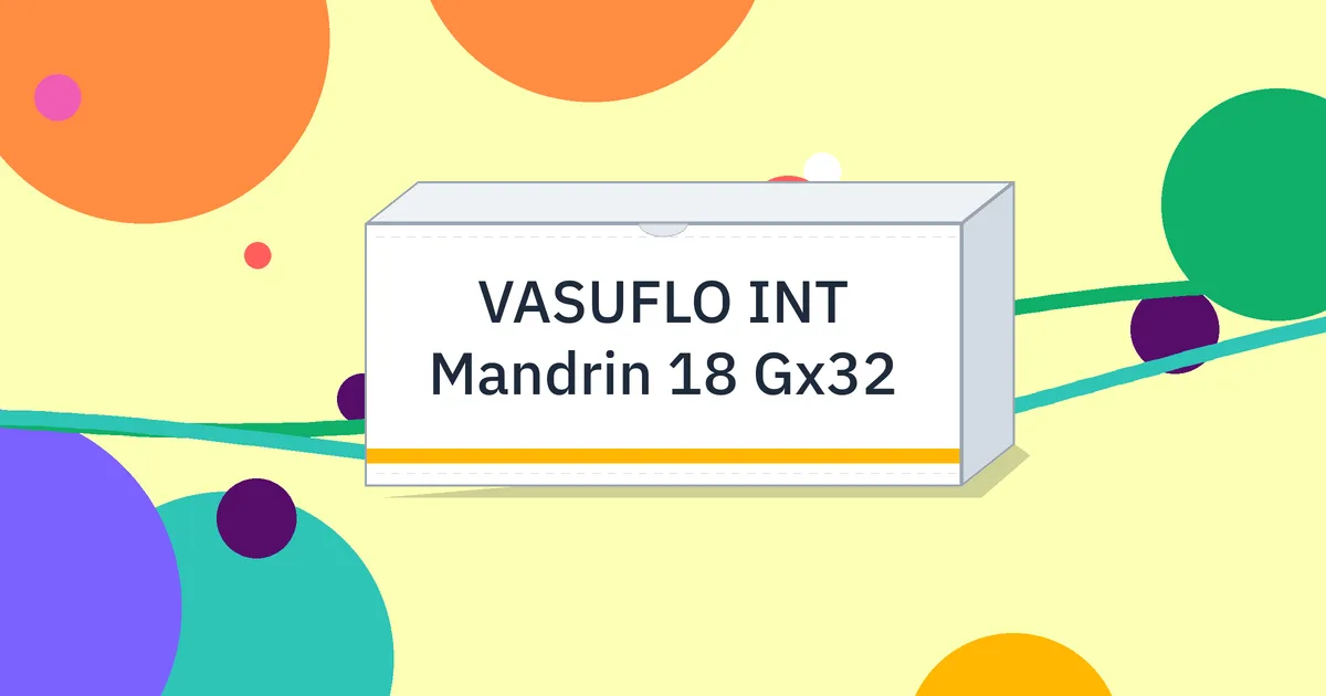 Symbolbild: Packung mit der Aufschrift VASUFLO INT Mandrin 18 Gx32 (PZN 02451379) – Verfügbarkeit und Bezug in Apotheken in Frankfurt am Main