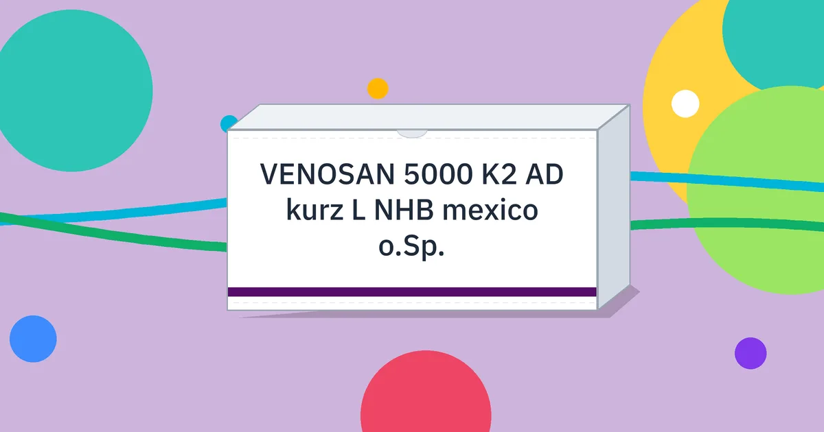 Symbolbild: Packung mit der Aufschrift VENOSAN 5000 K2 AD kurz L NHB mexico o.Sp. (PZN 14430158) – Verfügbarkeit und Bezug in Apotheken in Frankfurt am Main