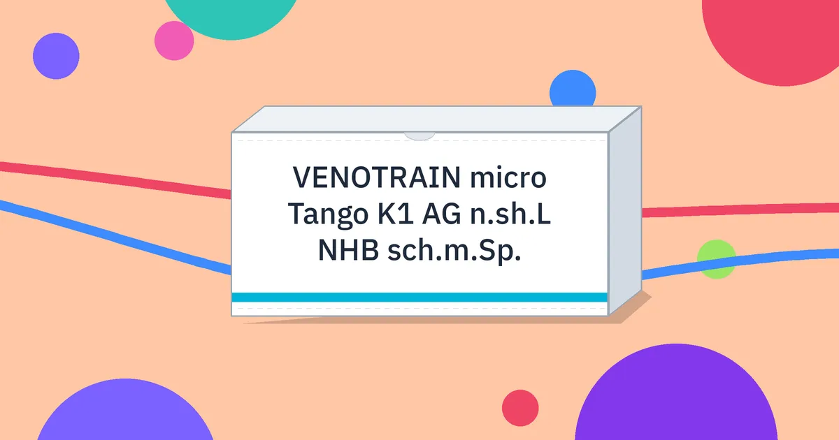 Symbolbild: Packung mit der Aufschrift VENOTRAIN micro Tango K1 AG n.sh.L NHB sch.m.Sp. (PZN 17767645) – Verfügbarkeit und Bezug in Apotheken in Frankfurt am Main