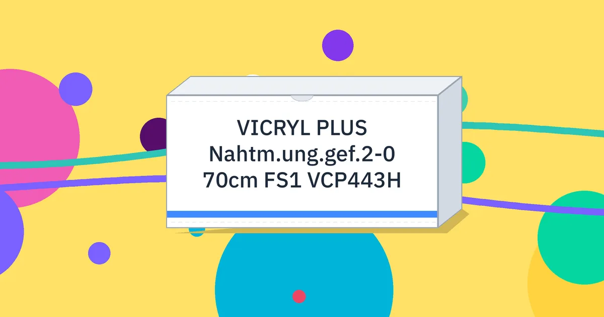 Symbolbild: Packung mit der Aufschrift VICRYL PLUS Nahtm.ung.gef.2-0 70cm FS1 VCP443H (PZN 16256210) – Verfügbarkeit und Bezug in Apotheken in Frankfurt am Main