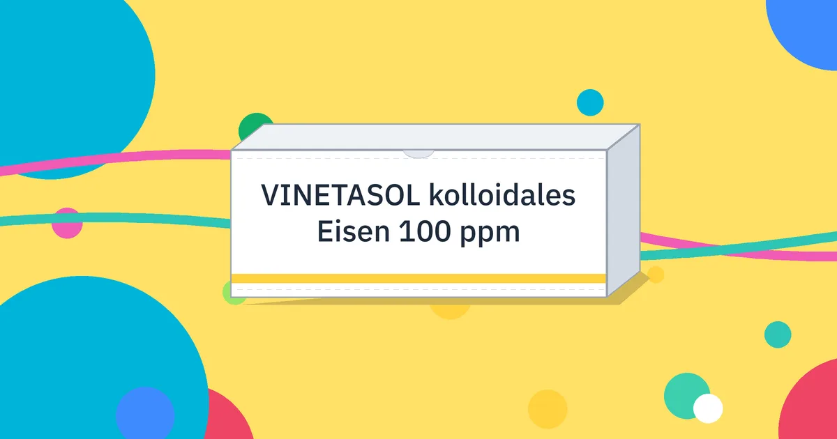 Symbolbild: Packung mit der Aufschrift VINETASOL kolloidales Eisen 100 ppm (PZN 19528962) – Verfügbarkeit und Bezug in Apotheken in Frankfurt am Main