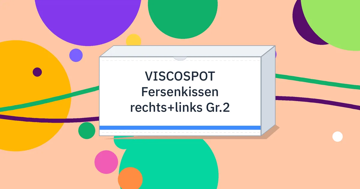 Symbolbild: Packung mit der Aufschrift VISCOSPOT Fersenkissen rechts+links Gr.2 (PZN 08912114) – Verfügbarkeit und Bezug in Apotheken in Frankfurt am Main