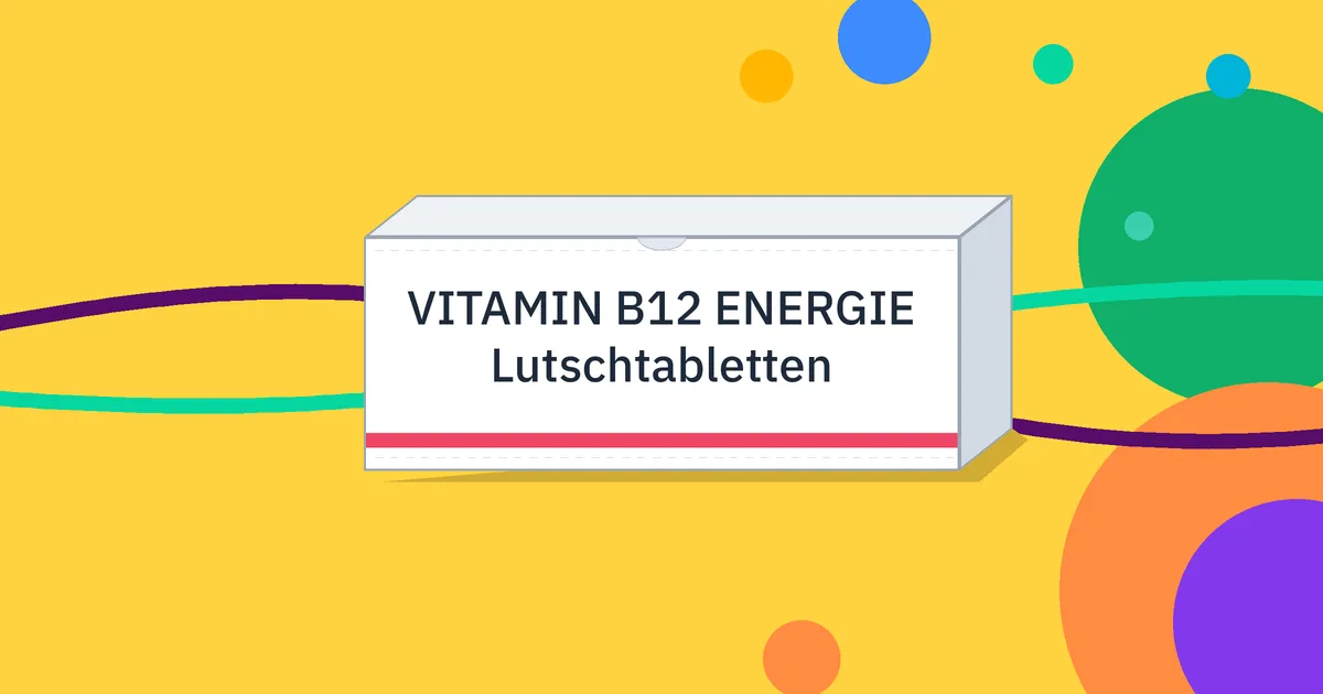 Symbolbild: Packung mit der Aufschrift VITAMIN B12 ENERGIE Lutschtabletten (PZN 17890481) – Verfügbarkeit und Bezug in Apotheken in Frankfurt am Main