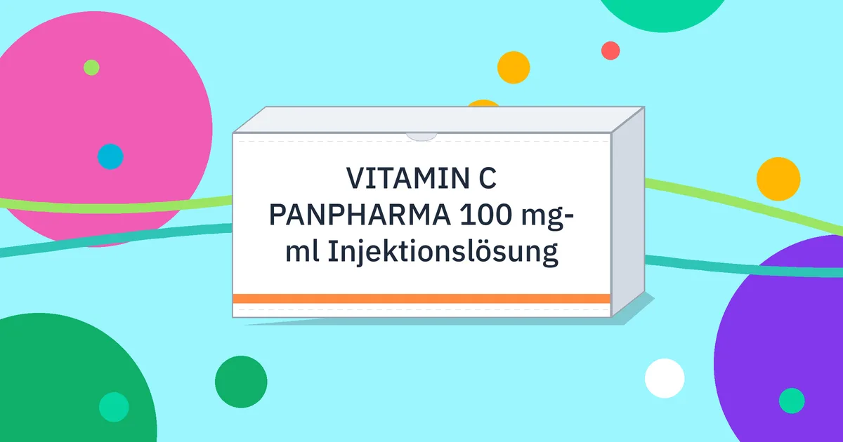 Symbolbild: Packung mit der Aufschrift VITAMIN C PANPHARMA 100 mg-ml Injektionslösung (PZN 16200474) – Verfügbarkeit und Bezug in Apotheken in Frankfurt am Main