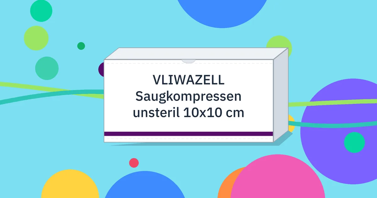 Symbolbild: Packung mit der Aufschrift VLIWAZELL Saugkompressen unsteril 10x10 cm (PZN 00809641) – Verfügbarkeit und Bezug in Apotheken in Frankfurt am Main