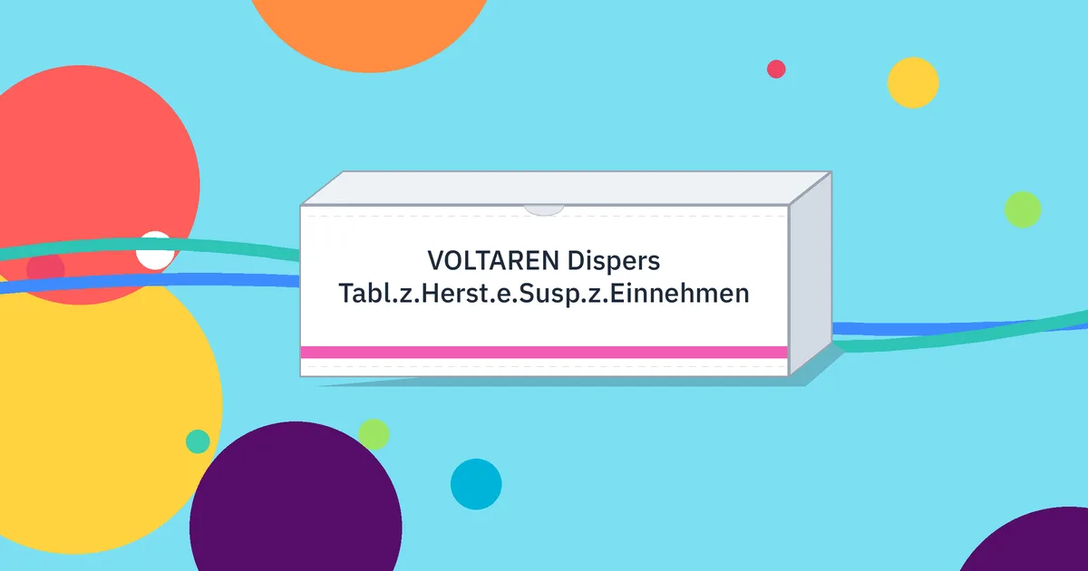 Symbolbild: Packung mit der Aufschrift VOLTAREN Dispers Tabl.z.Herst.e.Susp.z.Einnehmen (PZN 08458431) – Verfügbarkeit und Bezug in Apotheken in Frankfurt am Main