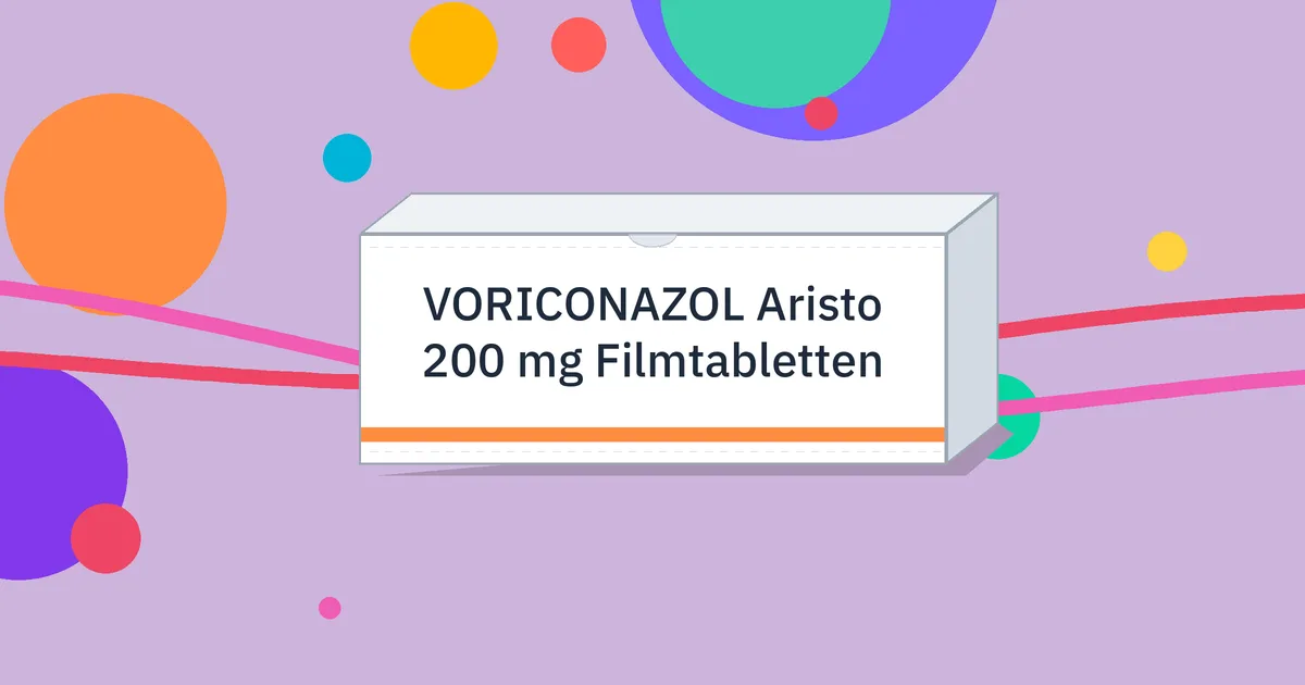 Symbolbild: Packung mit der Aufschrift VORICONAZOL Aristo 200 mg Filmtabletten (PZN 11807444) – Verfügbarkeit und Bezug in Apotheken in Frankfurt am Main