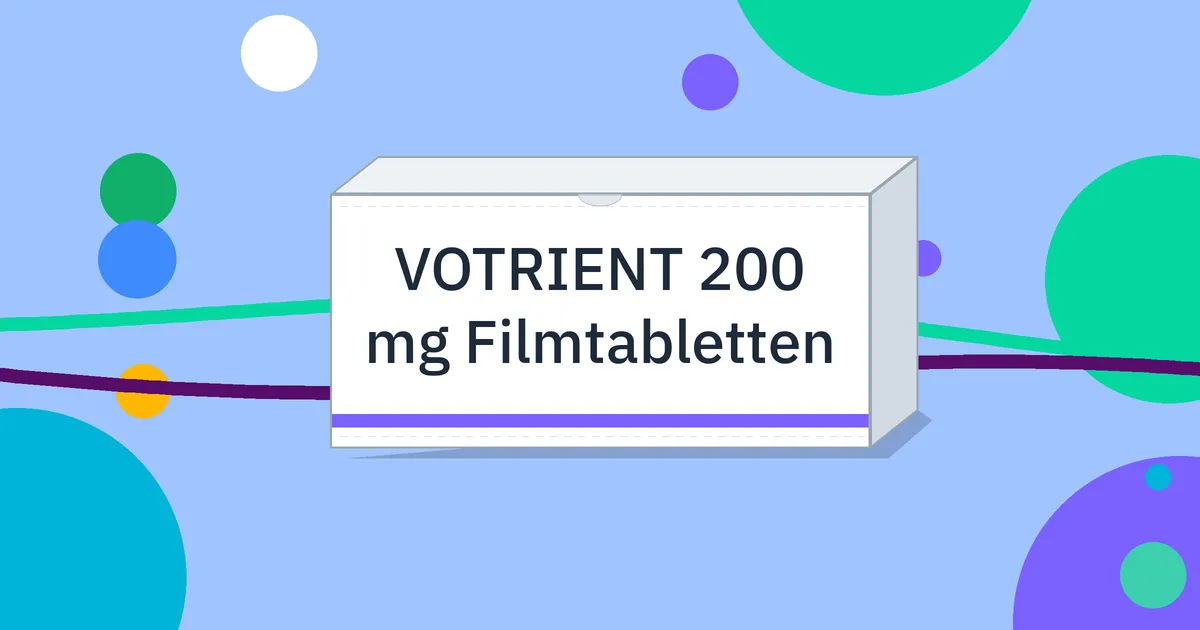 Symbolbild: Packung mit der Aufschrift VOTRIENT 200 mg Filmtabletten (PZN 07574000) – Verfügbarkeit und Bezug in Apotheken in Frankfurt am Main