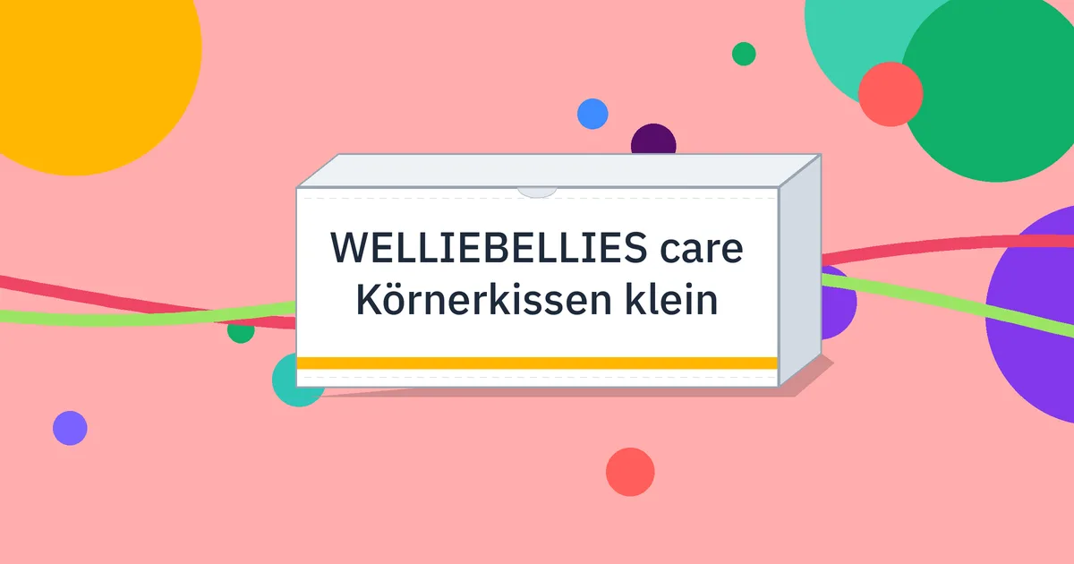 Symbolbild: Packung mit der Aufschrift WELLIEBELLIES care Körnerkissen klein (PZN 11153592) – Verfügbarkeit und Bezug in Apotheken in Frankfurt am Main