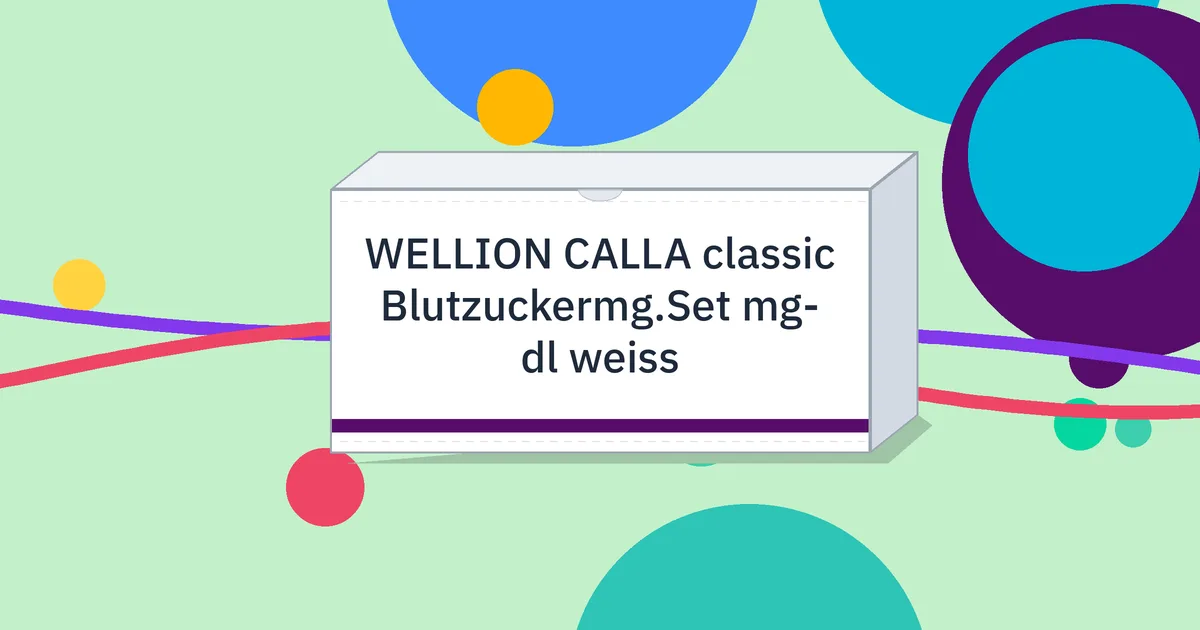Symbolbild: Packung mit der Aufschrift WELLION CALLA classic Blutzuckermg.Set mg-dl weiss (PZN 09265390) – Verfügbarkeit und Bezug in Apotheken in Frankfurt am Main