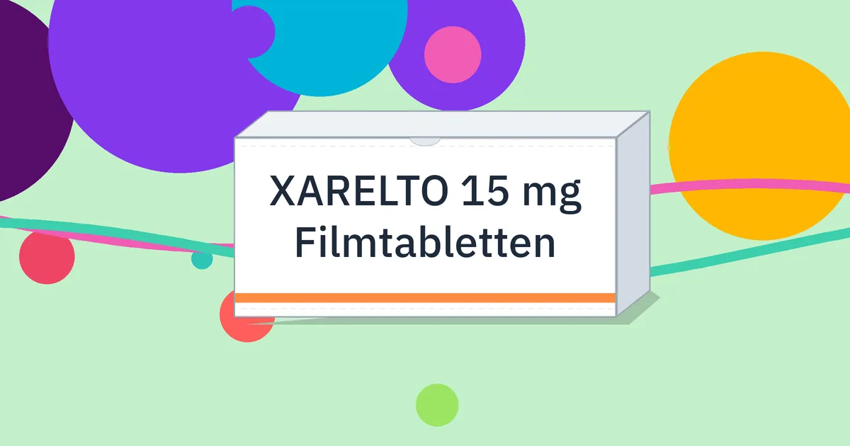 Symbolbild: Packung mit der Aufschrift XARELTO 15 mg Filmtabletten (PZN 15433822) – Verfügbarkeit und Bezug in Apotheken in Frankfurt am Main