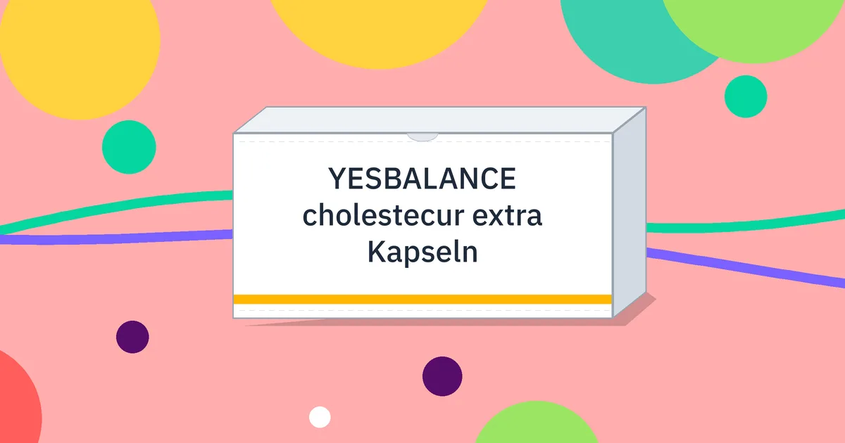Symbolbild: Packung mit der Aufschrift YESBALANCE cholestecur extra Kapseln (PZN 20636786) – Verfügbarkeit und Bezug in Apotheken in Frankfurt am Main