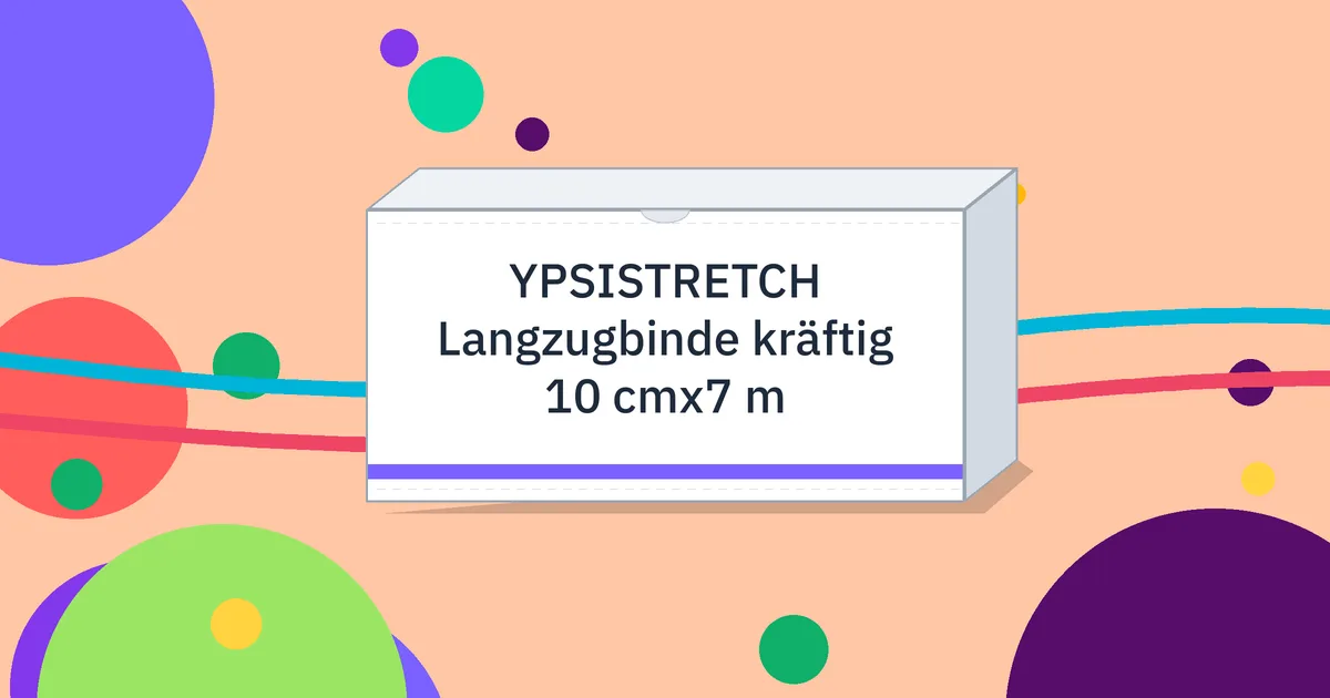 Symbolbild: Packung mit der Aufschrift YPSISTRETCH Langzugbinde kräftig 10 cmx7 m (PZN 12604045) – Verfügbarkeit und Bezug in Apotheken in Frankfurt am Main