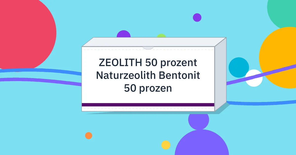 Symbolbild: Packung mit der Aufschrift ZEOLITH 50 prozent Naturzeolith Bentonit 50 prozen (PZN 16170307) – Verfügbarkeit und Bezug in Apotheken in Frankfurt am Main