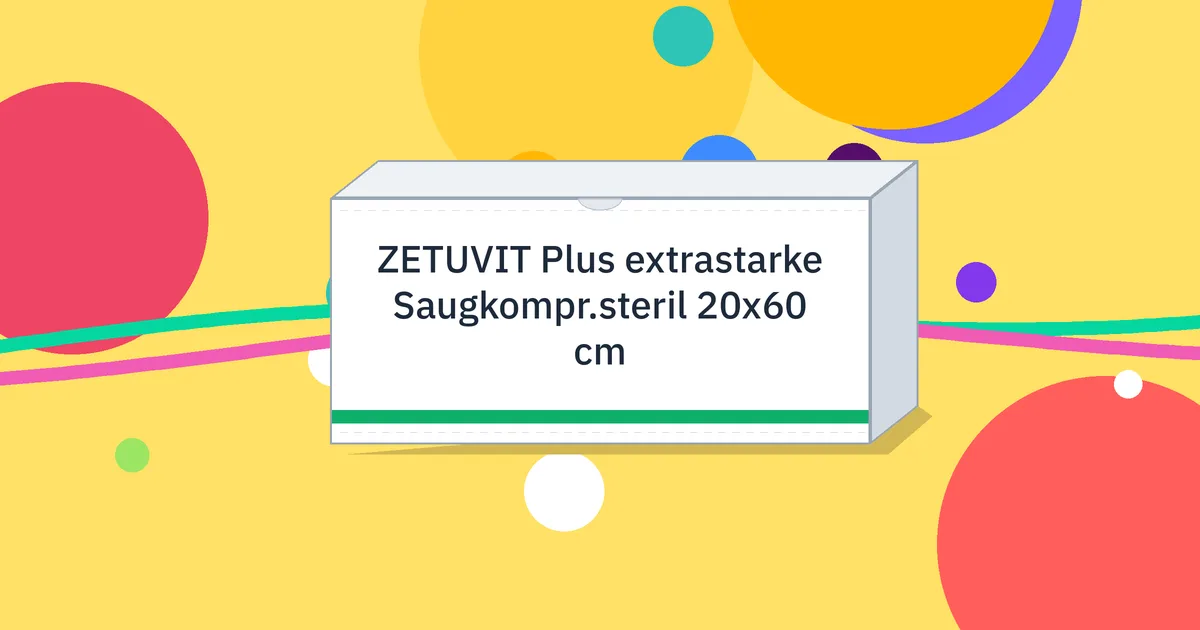 Symbolbild: Packung mit der Aufschrift ZETUVIT Plus extrastarke Saugkompr.steril 20x60 cm (PZN 20283661) – Verfügbarkeit und Bezug in Apotheken in Frankfurt am Main