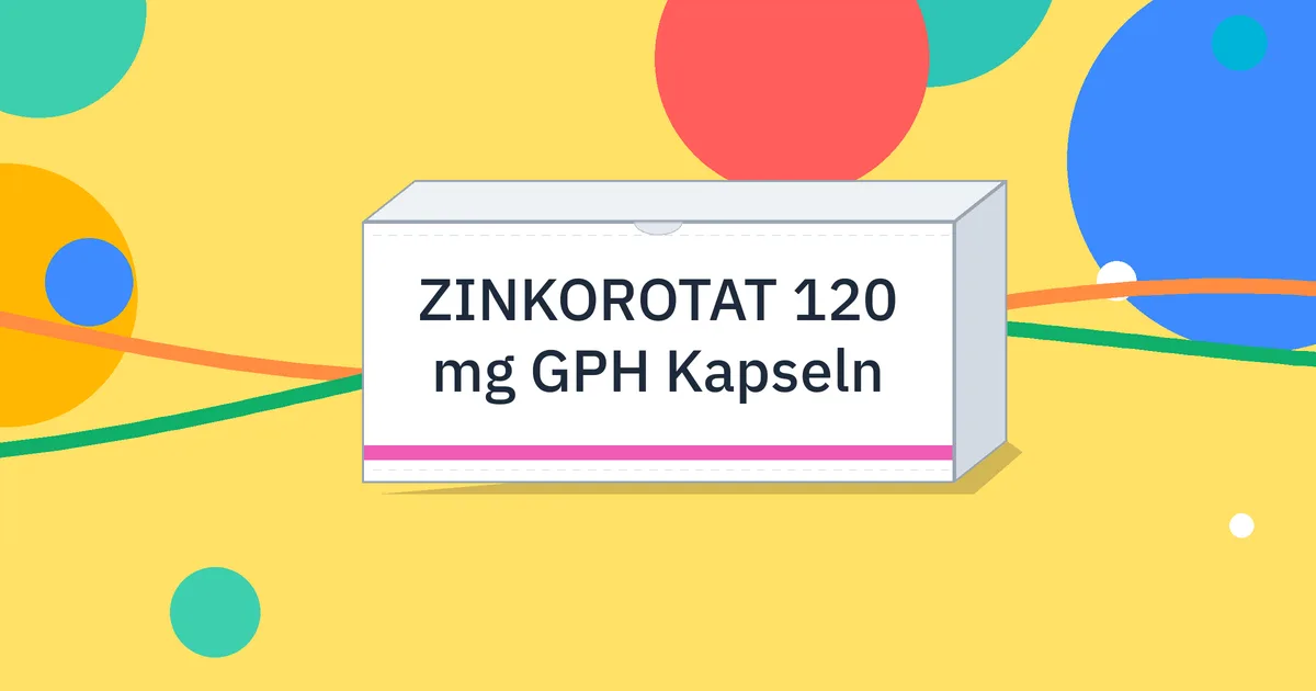 Symbolbild: Packung mit der Aufschrift ZINKOROTAT 120 mg GPH Kapseln (PZN 11075188) – Verfügbarkeit und Bezug in Apotheken in Frankfurt am Main