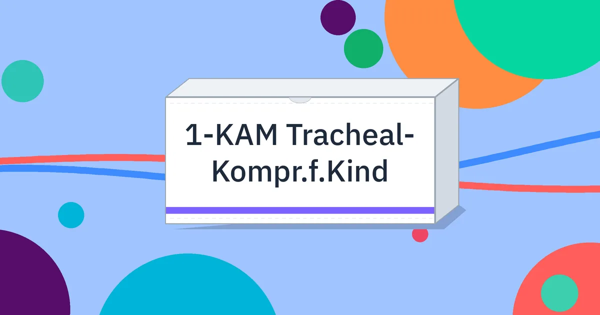 Symbolbild: Packung mit der Aufschrift 1-KAM Tracheal-Kompr.f.Kind (PZN 00500607) – Verfügbarkeit und Bezug in Apotheken in Frankfurt am Main