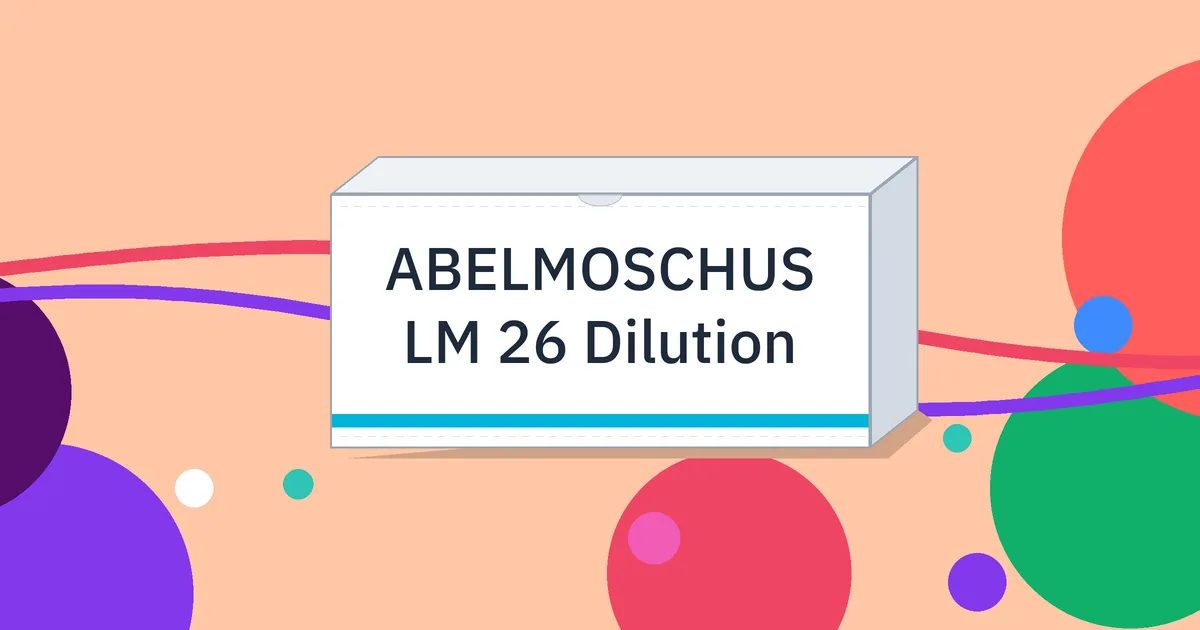 Symbolbild: Packung mit der Aufschrift ABELMOSCHUS LM 26 Dilution (PZN 12750367) – Verfügbarkeit und Bezug in Apotheken in Frankfurt am Main