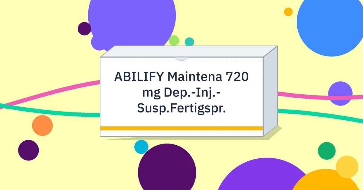 Symbolbild: Packung mit der Aufschrift ABILIFY Maintena 720 mg Dep.-Inj.-Susp.Fertigspr. (PZN 20012040) – Verfügbarkeit und Bezug in Apotheken in Frankfurt am Main