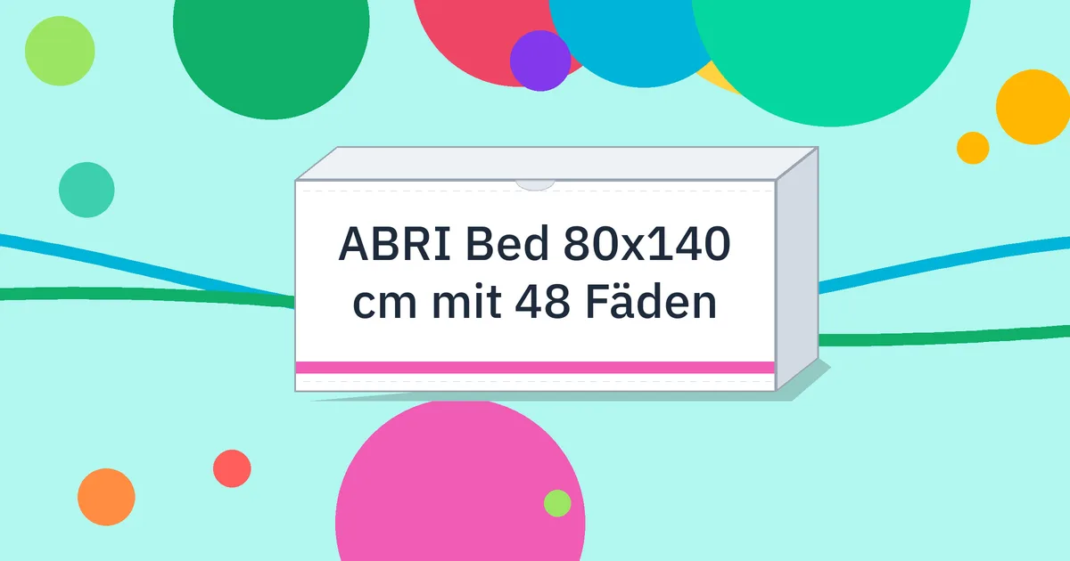Symbolbild: Packung mit der Aufschrift ABRI Bed 80x140 cm mit 48 Fäden (PZN 09201935) – Verfügbarkeit und Bezug in Apotheken in Frankfurt am Main