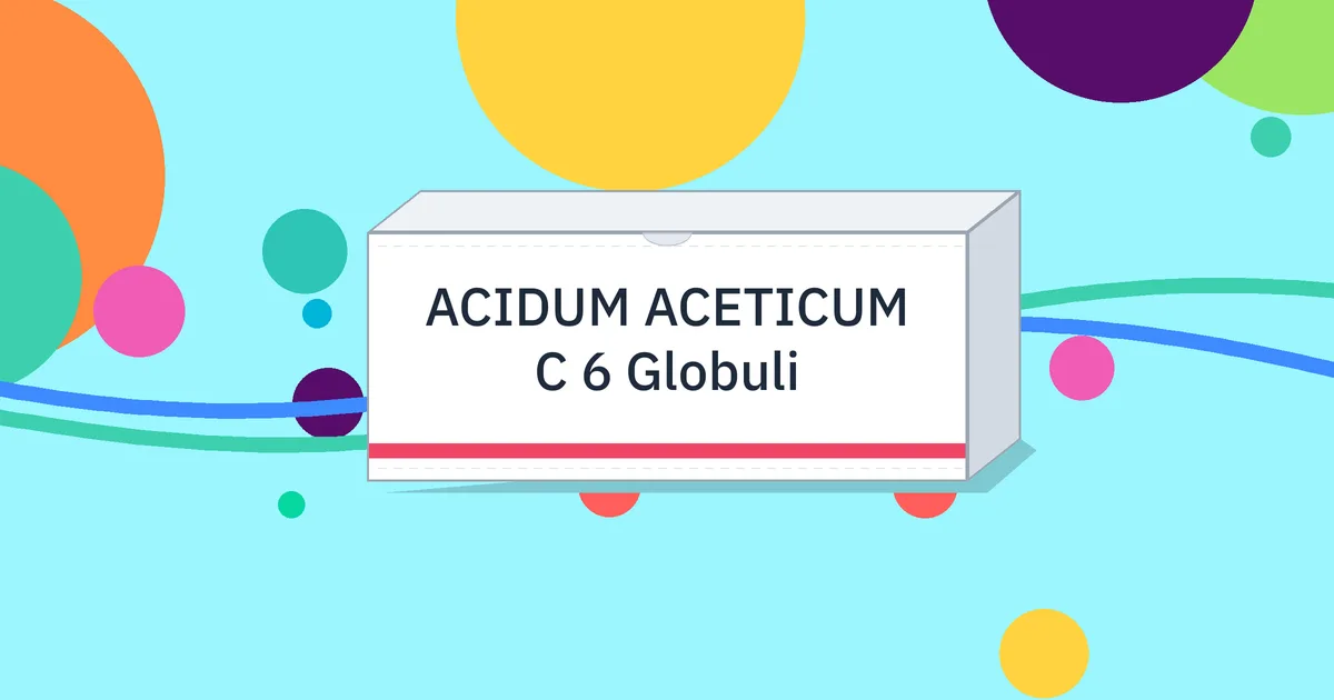 Symbolbild: Packung mit der Aufschrift ACIDUM ACETICUM C 6 Globuli (PZN 19717367) – Verfügbarkeit und Bezug in Apotheken in Frankfurt am Main