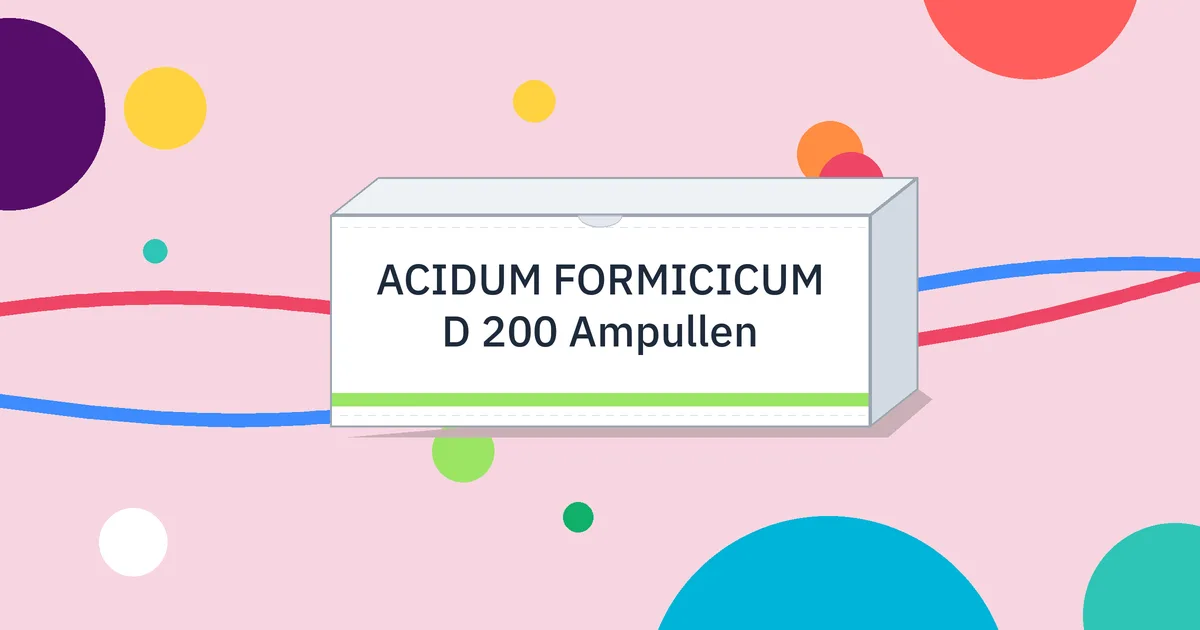 Symbolbild: Packung mit der Aufschrift ACIDUM FORMICICUM D 200 Ampullen (PZN 11703673) – Verfügbarkeit und Bezug in Apotheken in Frankfurt am Main