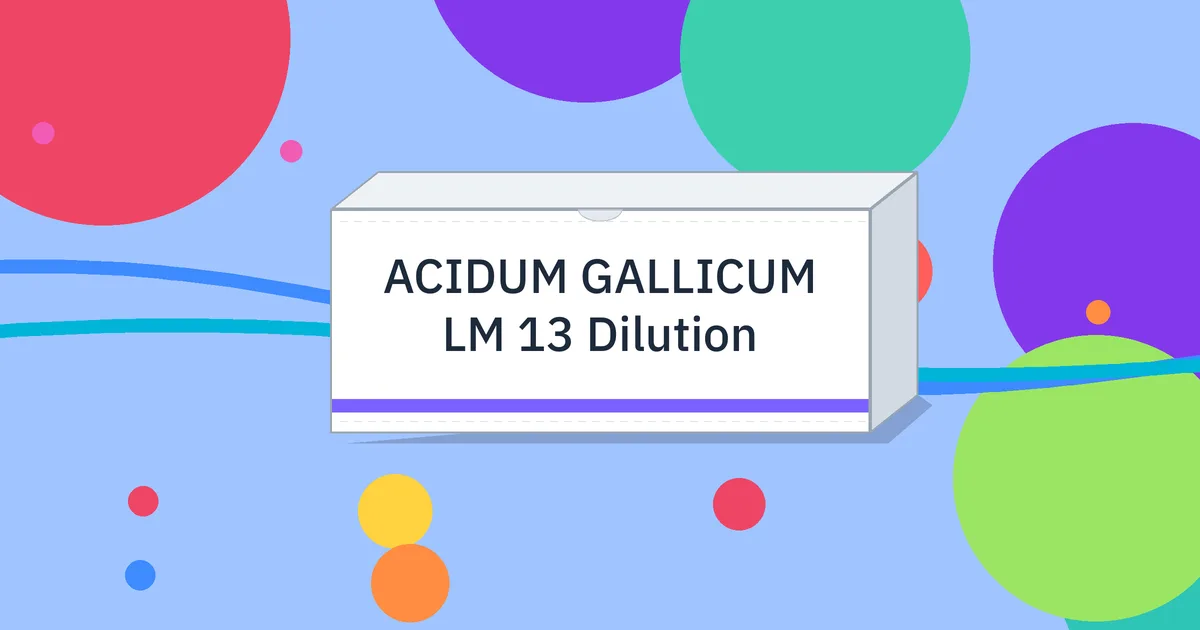 Symbolbild: Packung mit der Aufschrift ACIDUM GALLICUM LM 13 Dilution (PZN 13275543) – Verfügbarkeit und Bezug in Apotheken in Frankfurt am Main