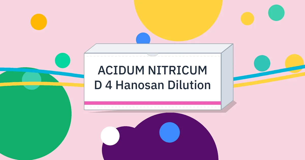 Symbolbild: Packung mit der Aufschrift ACIDUM NITRICUM D 4 Hanosan Dilution (PZN 00007545) – Verfügbarkeit und Bezug in Apotheken in Frankfurt am Main