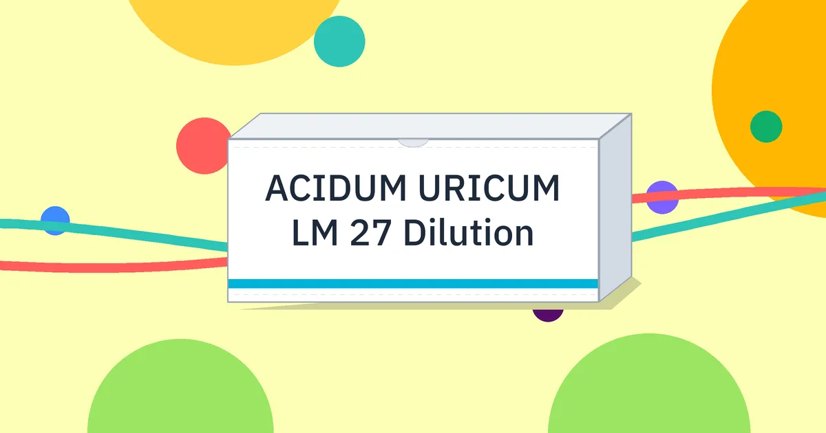 Symbolbild: Packung mit der Aufschrift ACIDUM URICUM LM 27 Dilution (PZN 13289025) – Verfügbarkeit und Bezug in Apotheken in Frankfurt am Main