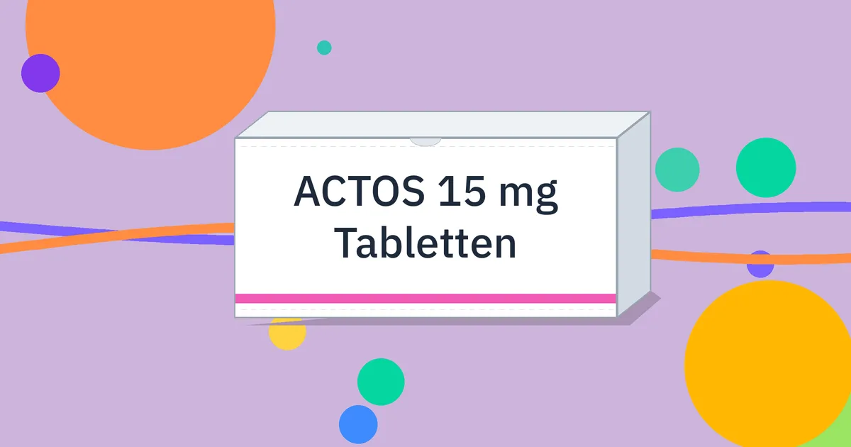 Symbolbild: Packung mit der Aufschrift ACTOS 15 mg Tabletten (PZN 10225740) – Verfügbarkeit und Bezug in Apotheken in Frankfurt am Main