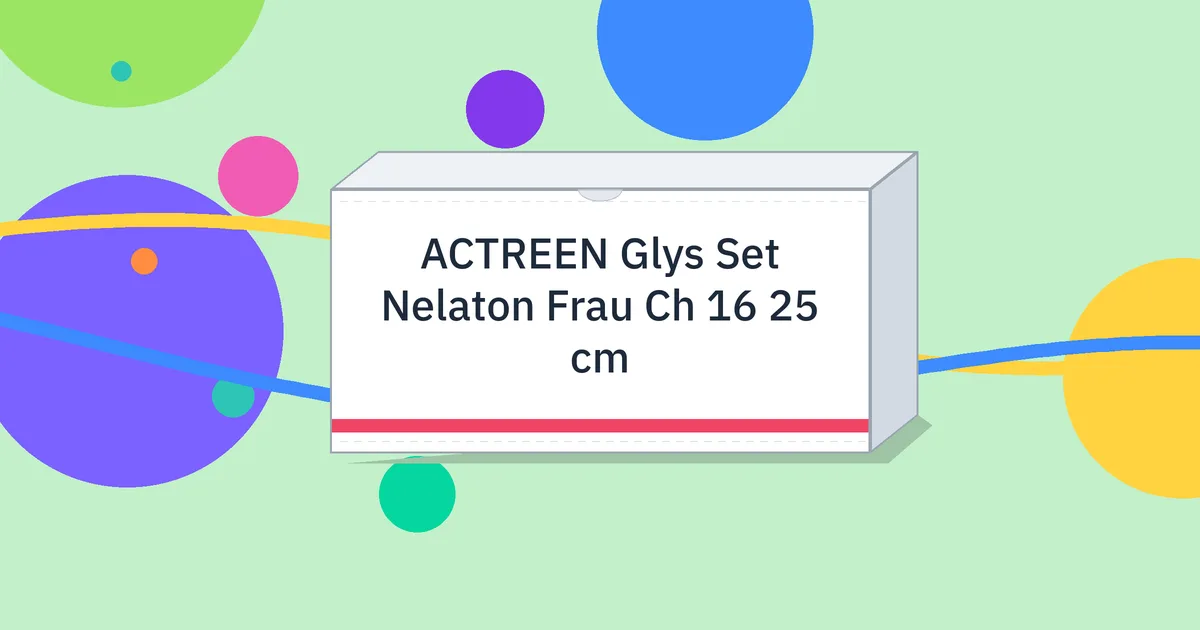 Symbolbild: Packung mit der Aufschrift ACTREEN Glys Set Nelaton Frau Ch 16 25 cm (PZN 00585182) – Verfügbarkeit und Bezug in Apotheken in Frankfurt am Main