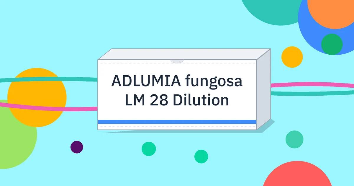 Symbolbild: Packung mit der Aufschrift ADLUMIA fungosa LM 28 Dilution (PZN 13296781) – Verfügbarkeit und Bezug in Apotheken in Frankfurt am Main