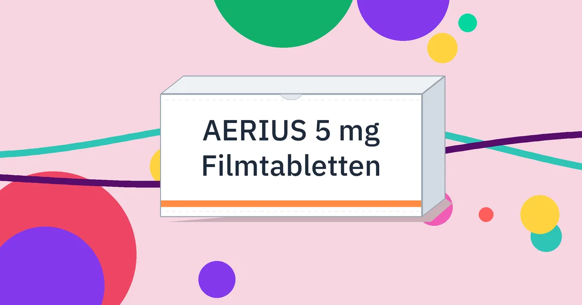 Symbolbild: Packung mit der Aufschrift AERIUS 5 mg Filmtabletten (PZN 03812106) – Verfügbarkeit und Bezug in Apotheken in Frankfurt am Main