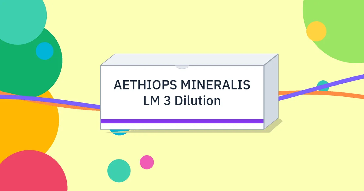 Symbolbild: Packung mit der Aufschrift AETHIOPS MINERALIS LM 3 Dilution (PZN 13301737) – Verfügbarkeit und Bezug in Apotheken in Frankfurt am Main