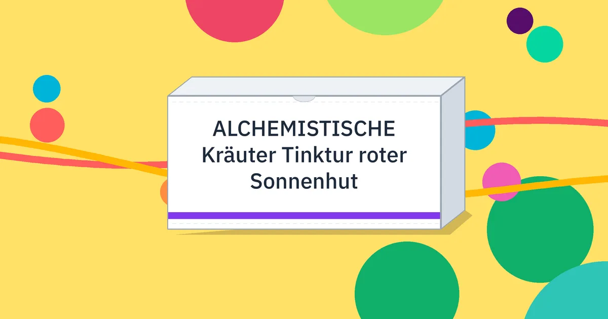 Symbolbild: Packung mit der Aufschrift ALCHEMISTISCHE Kräuter Tinktur roter Sonnenhut (PZN 17418436) – Verfügbarkeit und Bezug in Apotheken in Frankfurt am Main