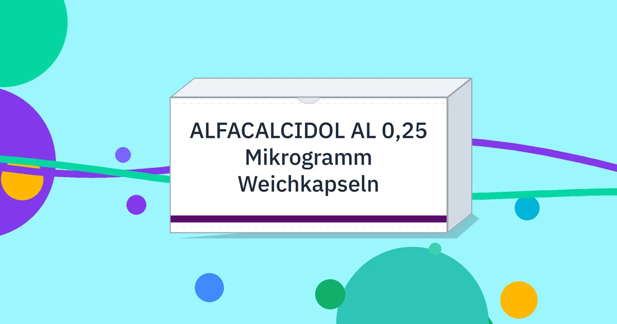 Symbolbild: Packung mit der Aufschrift ALFACALCIDOL AL 0,25 Mikrogramm Weichkapseln (PZN 19442769) – Verfügbarkeit und Bezug in Apotheken in Frankfurt am Main