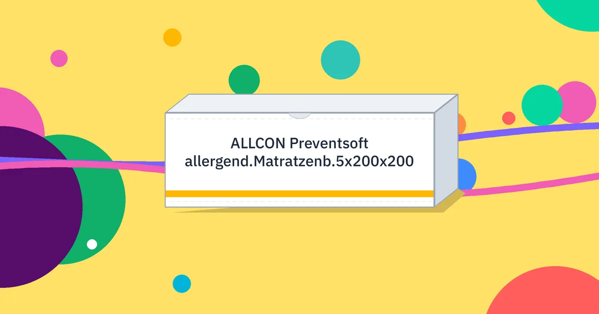 Symbolbild: Packung mit der Aufschrift ALLCON Preventsoft allergend.Matratzenb.5x200x200 (PZN 12445635) – Verfügbarkeit und Bezug in Apotheken in Frankfurt am Main