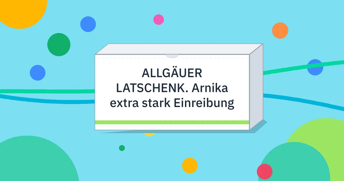 Symbolbild: Packung mit der Aufschrift ALLGÄUER LATSCHENK. Arnika extra stark Einreibung (PZN 03765430) – Verfügbarkeit und Bezug in Apotheken in Frankfurt am Main