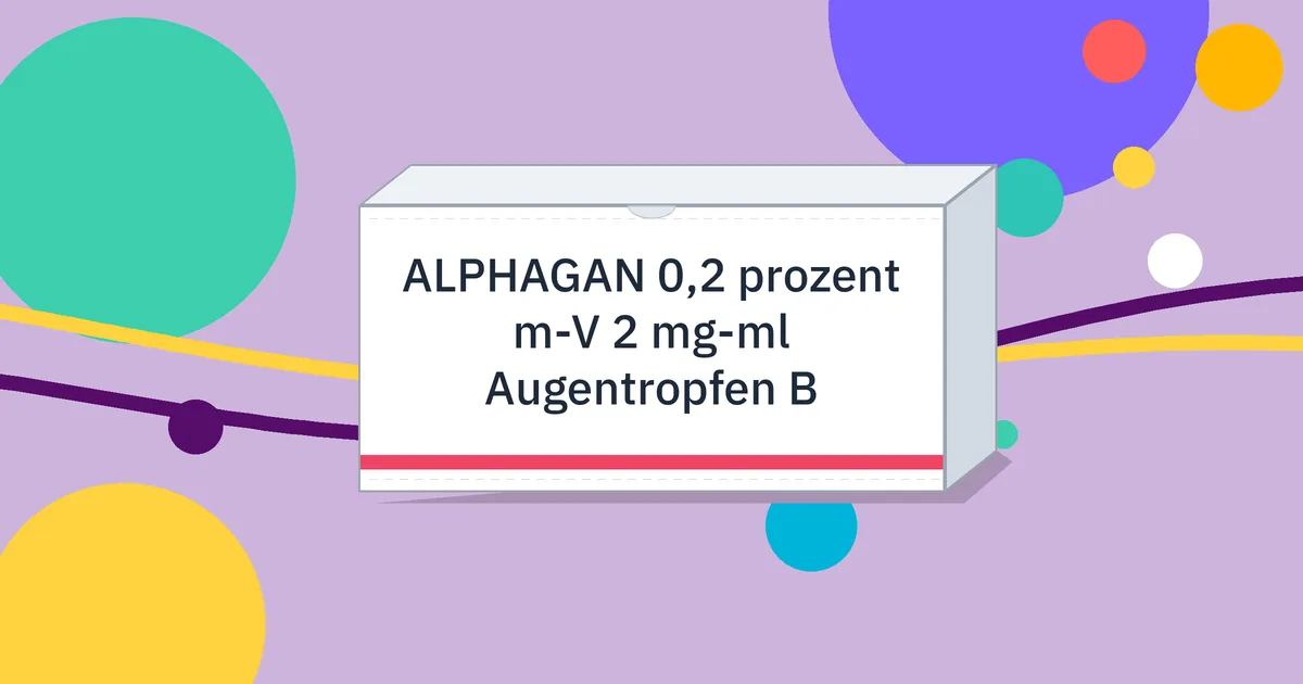 Symbolbild: Packung mit der Aufschrift ALPHAGAN 0,2 prozent m-V 2 mg-ml Augentropfen B (PZN 00730224) – Verfügbarkeit und Bezug in Apotheken in Frankfurt am Main
