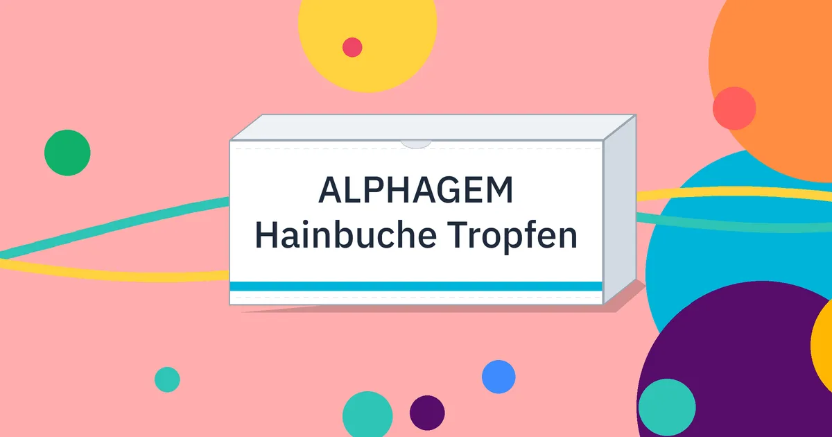 Symbolbild: Packung mit der Aufschrift ALPHAGEM Hainbuche Tropfen (PZN 20297568) – Verfügbarkeit und Bezug in Apotheken in Frankfurt am Main